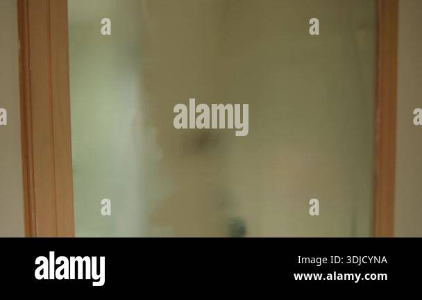Detailed view of a hotel room door handle and electronic locking system ...