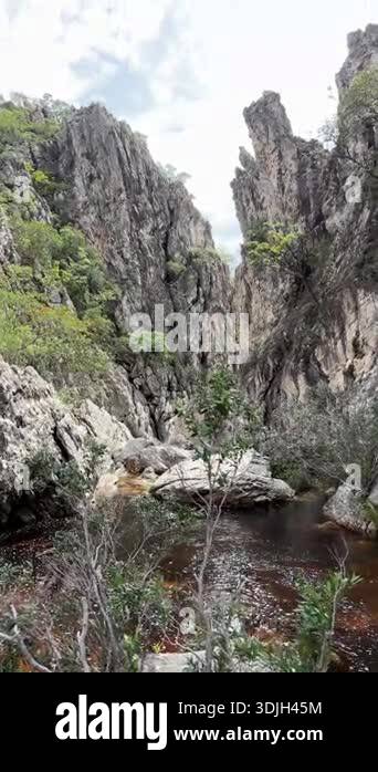 nature waterfalls cerrado of Gois Brazil ecology Stock Video Footage ...