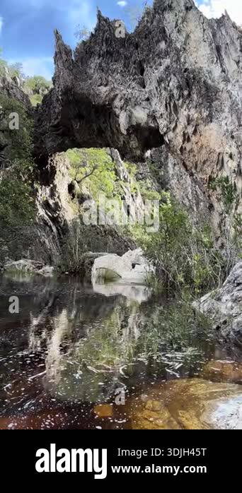 nature waterfalls cerrado of Gois Brazil ecology Stock Video Footage ...