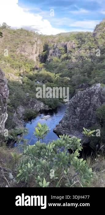 nature waterfalls cerrado of Gois Brazil ecology Stock Video Footage ...