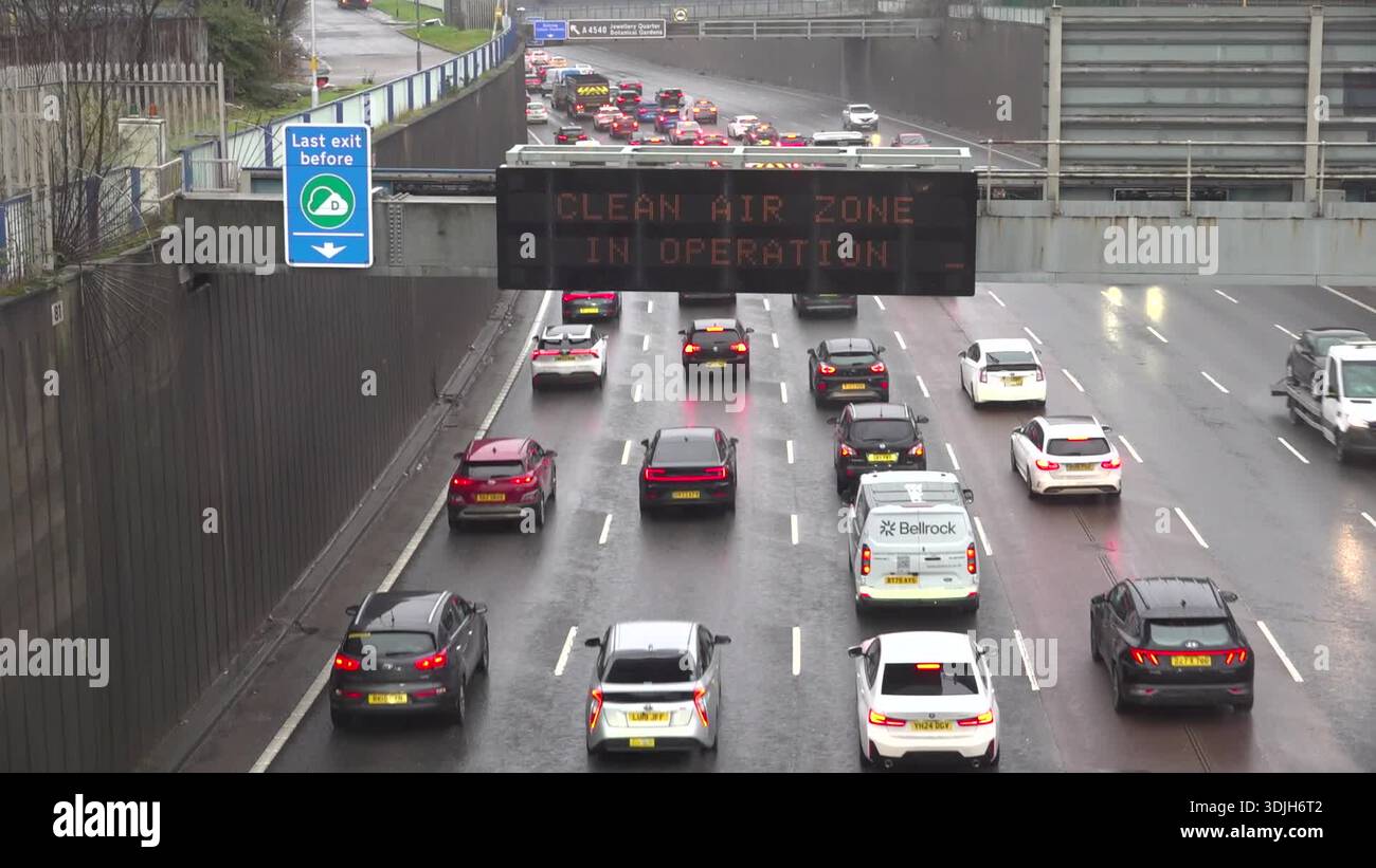 Storm Chandra brings travel disruption to Birmingham Stock Video ...