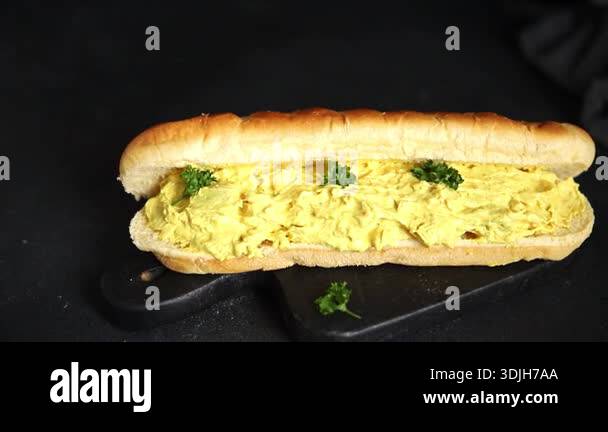 Sandwich chicken curry sub sandwich cold sauce fast food preparation ...