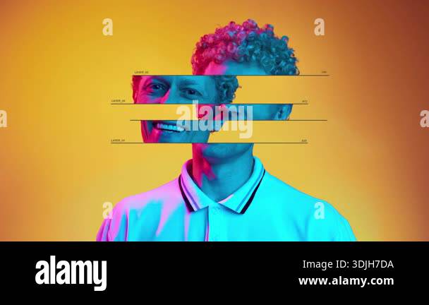 Color based calibration layers assembling modern portrait. Concept of ...