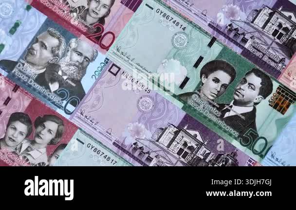 Dominican republic money, peso currency, banknotes of various ...