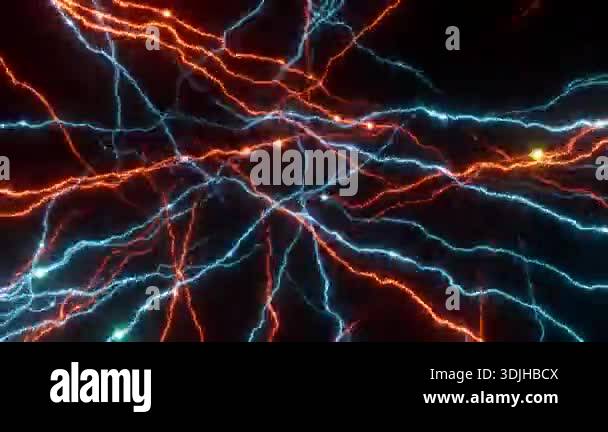electric lightning visual effect against dark background Stock Video ...
