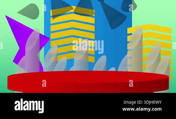 Mockup product display animation, cylinder pedestal podium. Stage ...