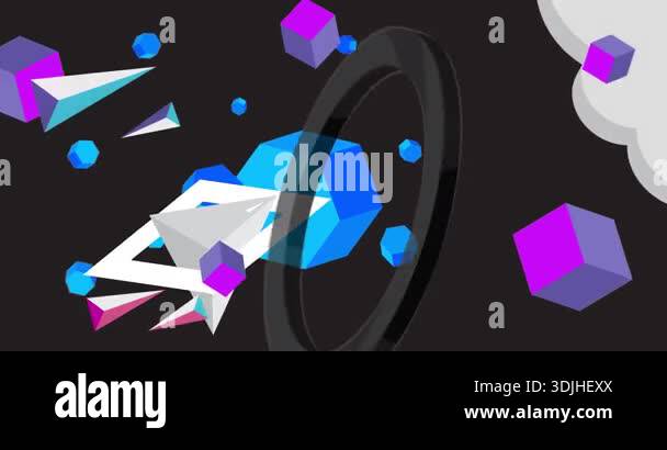 Geometrical graphic retro theme background animation with place for ...