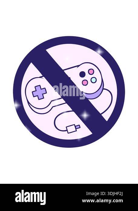 glitter effect animation of cute cartoon of a no gaming sign Stock ...