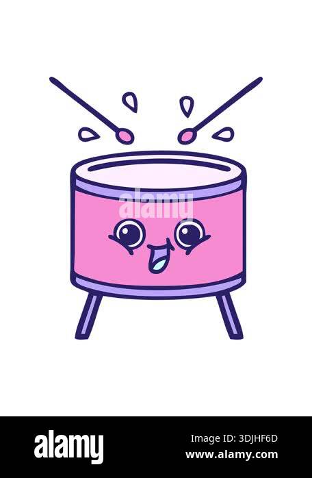 bob and pause animation of fun cartoon of a drum Stock Video Footage ...