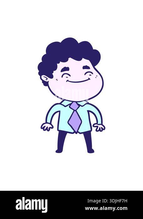 shine light effect animation of cartoon friendly man drawing Stock ...