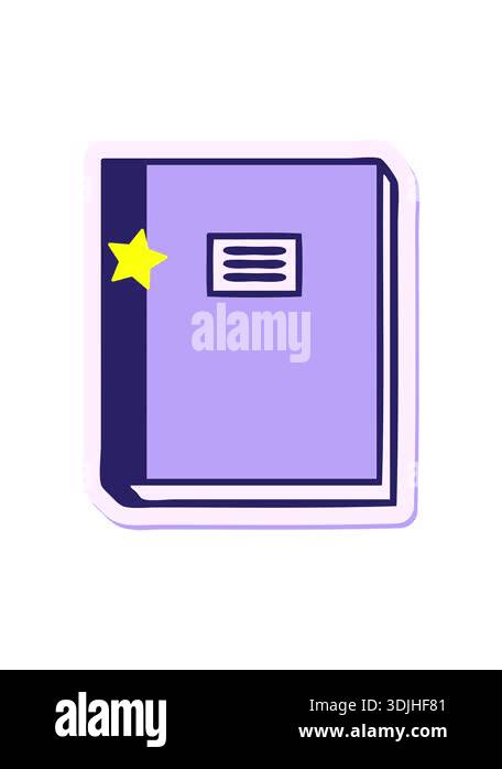 twinkling stars effect animation of sticker of a cute cartoon study ...