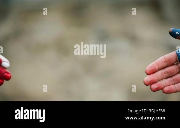 USA and Greenland flag painted hands shaking, geopolitical relations ...