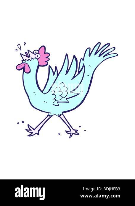 jiggle motion animation of cartoon rooster image Stock Video Footage ...