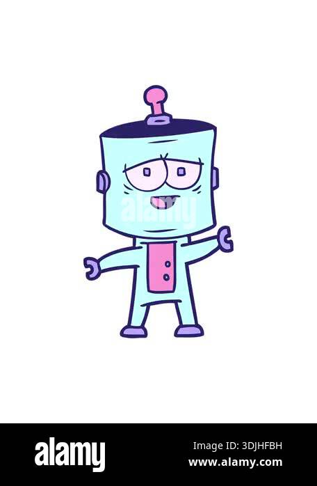 pixelize effect animation of a cartoon robot character design Stock ...