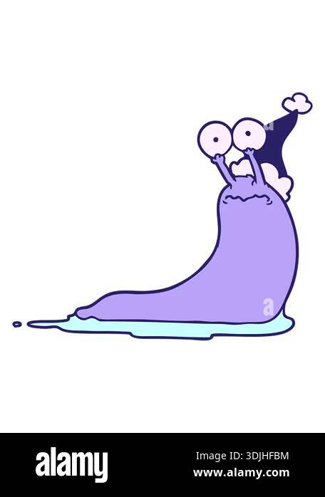 pixelize effect animation of hand drawn line drawing of a slug wearing ...