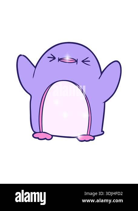 glitter effect animation of cartoon penguin design Stock Video Footage ...