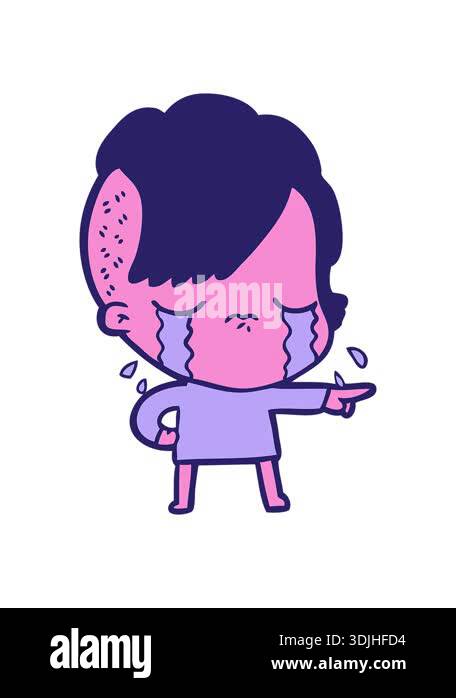 shine light effect animation of cartoon crying girl accusing Stock ...