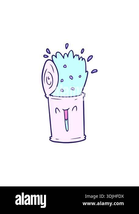 spinning motion animation of cartoon happy motion soup can Stock Video ...