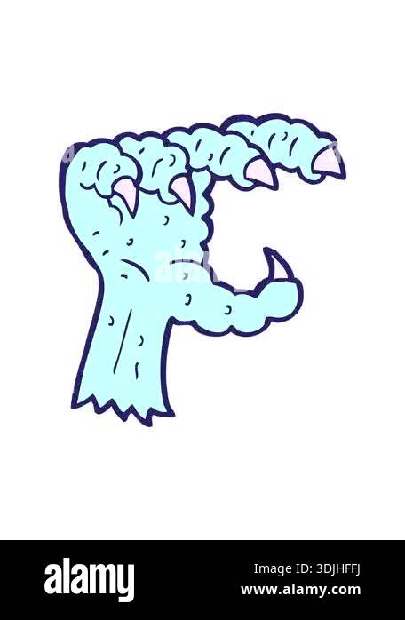 shivering motion animation of cartoon monster claw Stock Video Footage ...