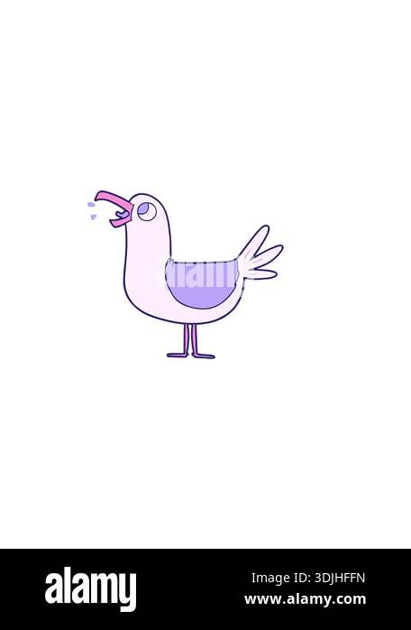 horizontally vibrating animation of cartoon seagull Stock Video Footage ...