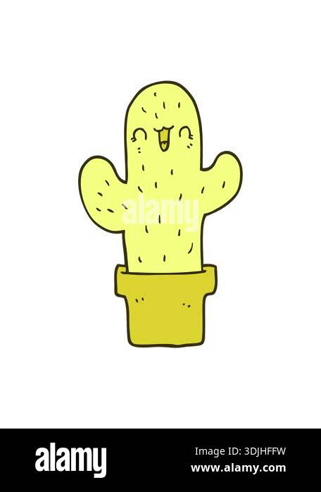 changing color animation of drawing of a cactus Stock Video Footage - Alamy