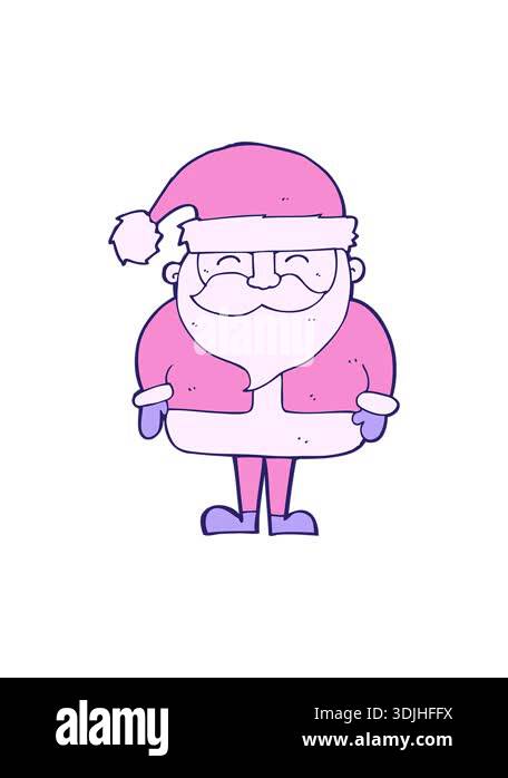 jiggle and pause animation of retro cartoon of santa claus Stock Video ...