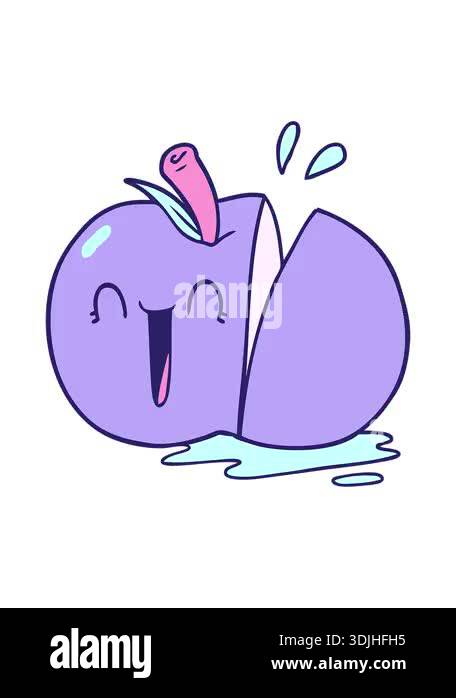 pixelize effect animation of happy cartoon sliced apple Stock Video ...