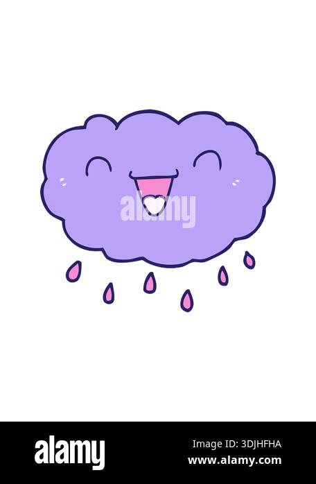 spinning motion animation of happy cartoon cloud Stock Video Footage ...