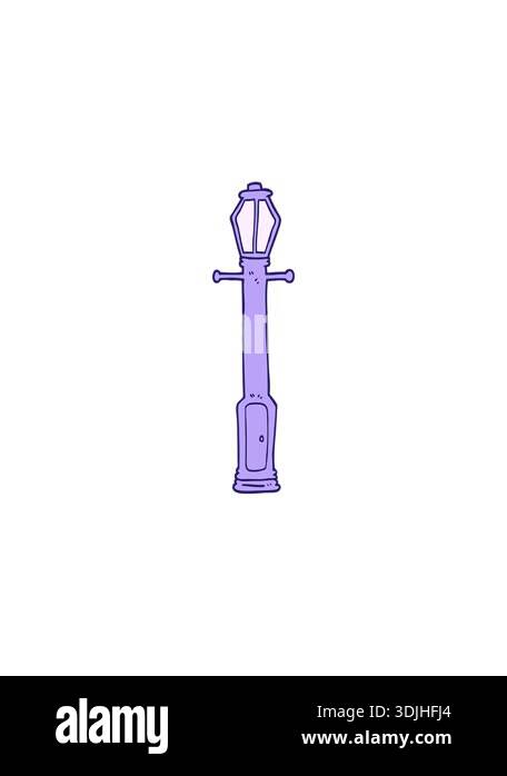 radioactive glowing animation of hand drawn doodle style cartoon lamp ...