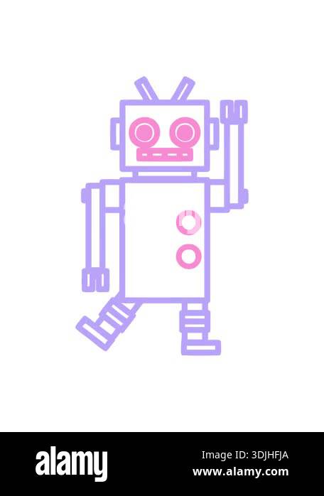 shivering motion animation of dancing robot symbol icon Stock Video ...