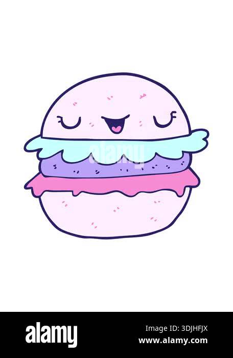 pixelize effect animation of cartoon burger Stock Video Footage - Alamy