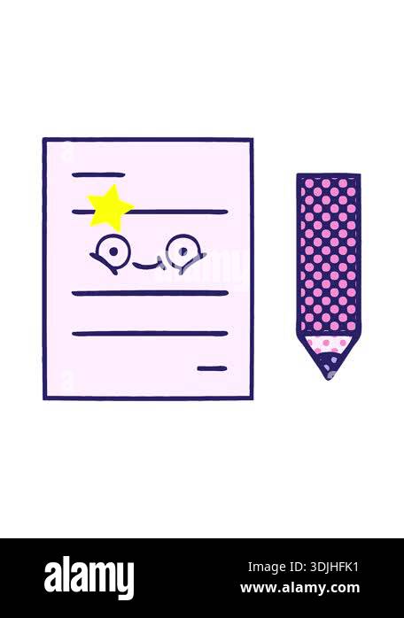 twinkling stars effect animation of comic book style cartoon of a test ...