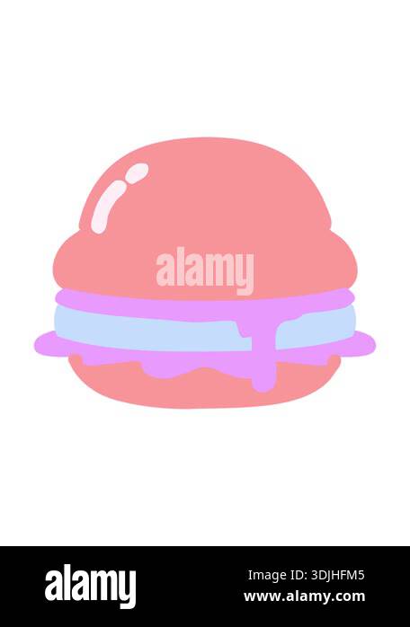 pressure popping animation of a tasty burger in bright glow color Stock ...