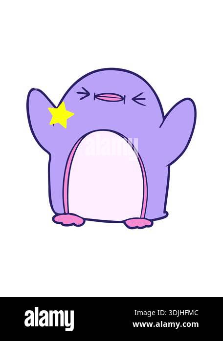 twinkling stars effect animation of cartoon penguin design Stock Video ...