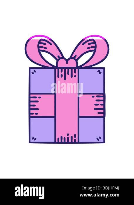 power up animation of present doodle Stock Video Footage - Alamy