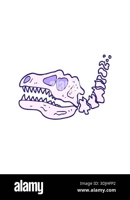 popping motion animation of hand drawn doodle style cartoon dinosaur ...