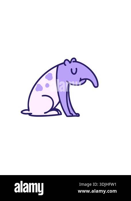 horizontally vibrating animation of brazilian tropical tapir animal ...