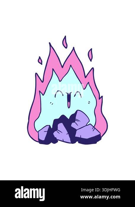 bobbing motion animation of cartoon blazing coal fire Stock Video ...