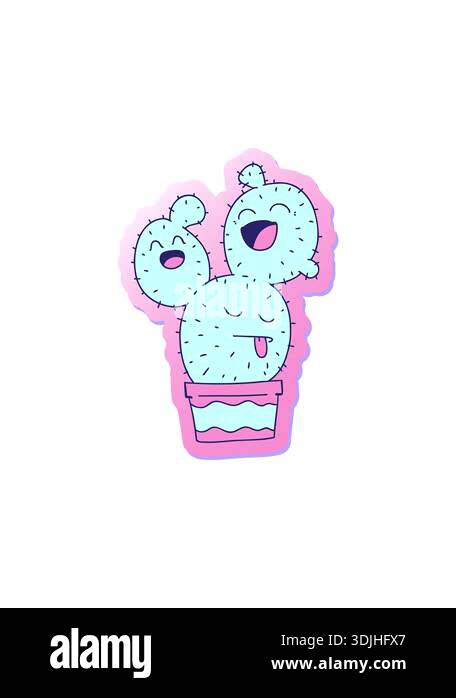 popping motion animation of sticker of a quirky hand drawn cartoon ...