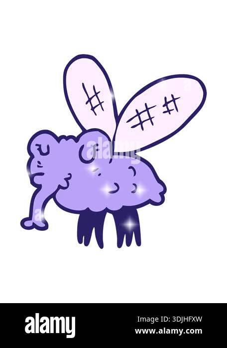 glitter effect animation of a cartoon fly Stock Video Footage - Alamy