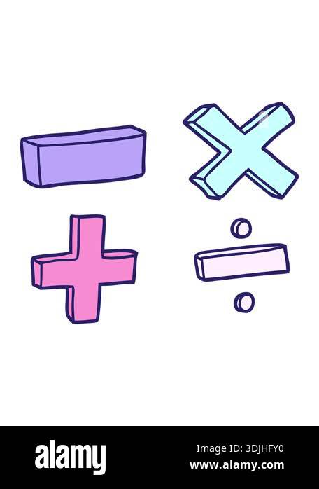 bobbing motion animation of cartoon math symbols Stock Video Footage ...