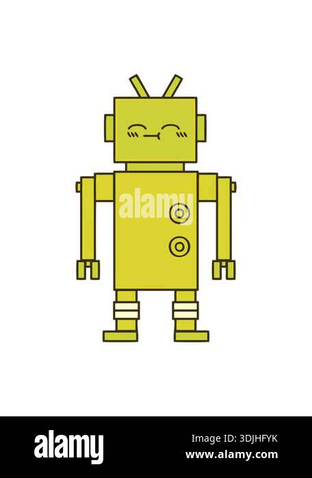 changing color animation of cute cartoon of a robot illustration Stock ...