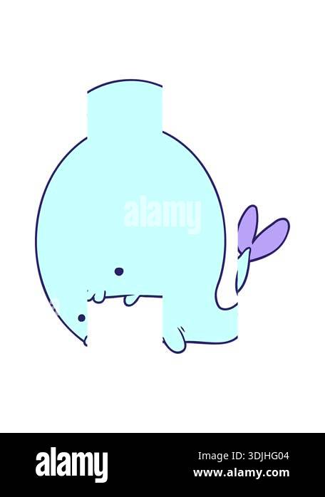 splitting motion animation of drawing of whale Stock Video Footage - Alamy