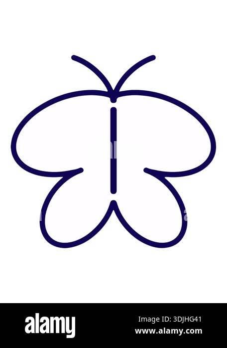 neon light effect animation of simple drawing of butterfly Stock Video ...