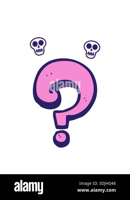 spinning skulls animation of question mark Stock Video Footage - Alamy