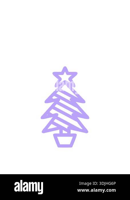 stretching up animation of christmas tree symbol icon Stock Video ...