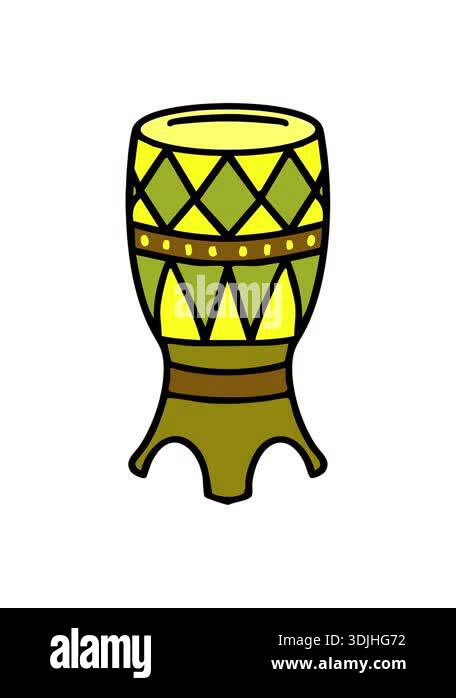 changing color animation of traditional brazilian surdo carnival drum ...