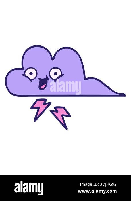 pixelize effect animation of cartoon drawing of a storm cloud Stock ...