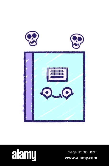 spinning skulls animation of Book Chalk Drawing Stock Video Footage - Alamy