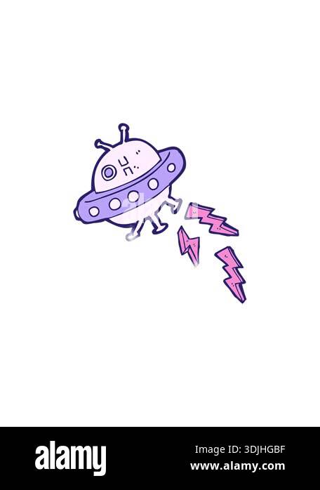 glitter effect animation of cartoon UFO Stock Video Footage - Alamy